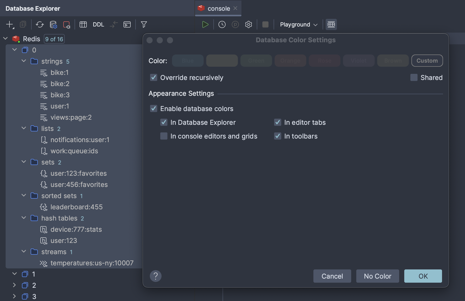 DataGrip: Redis GUI tool