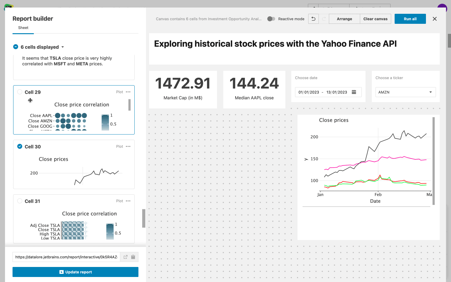 Reporting - Features | Datalore