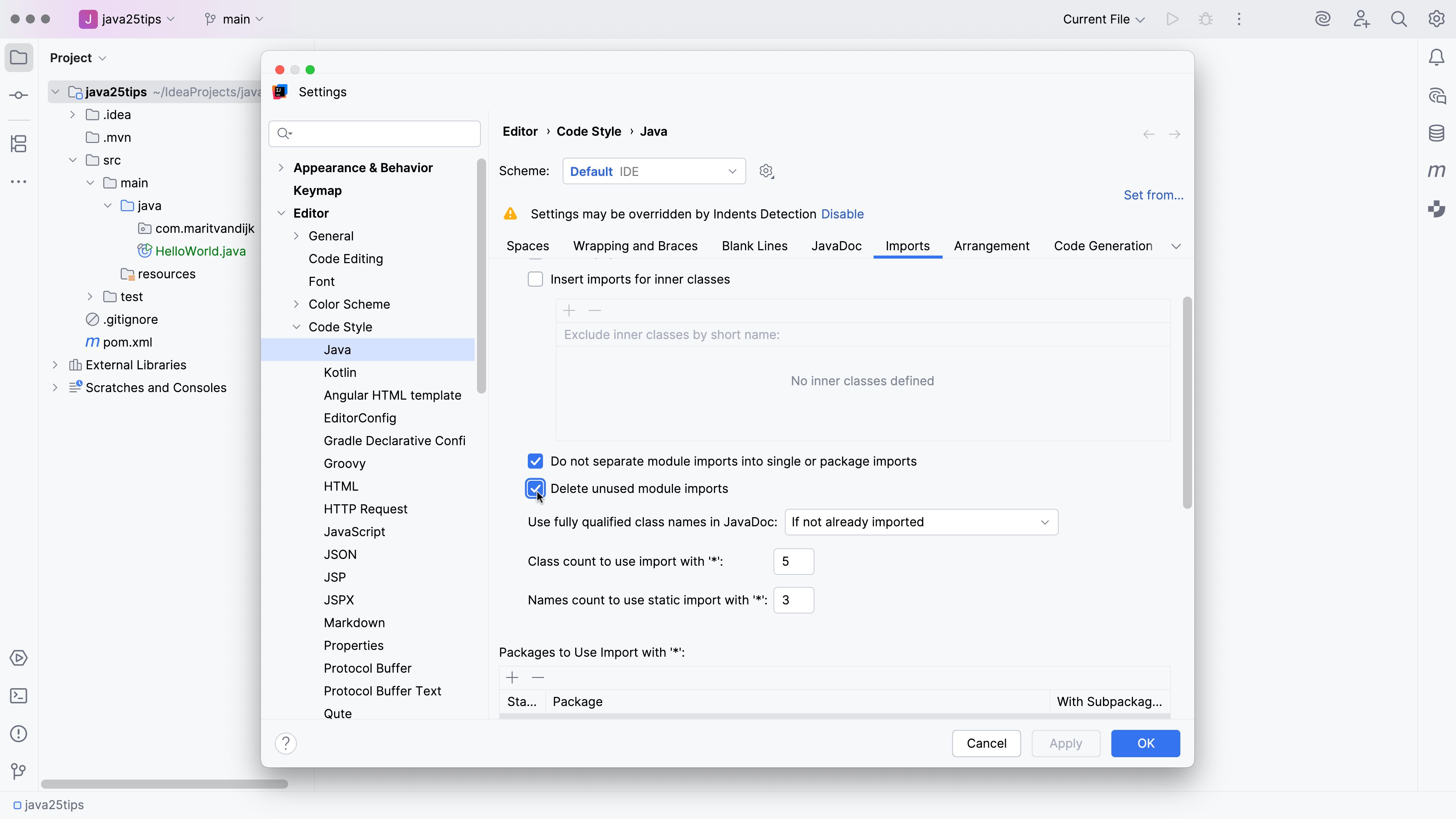 Using Java 25 in IntelliJ IDEA - JetBrains Guide