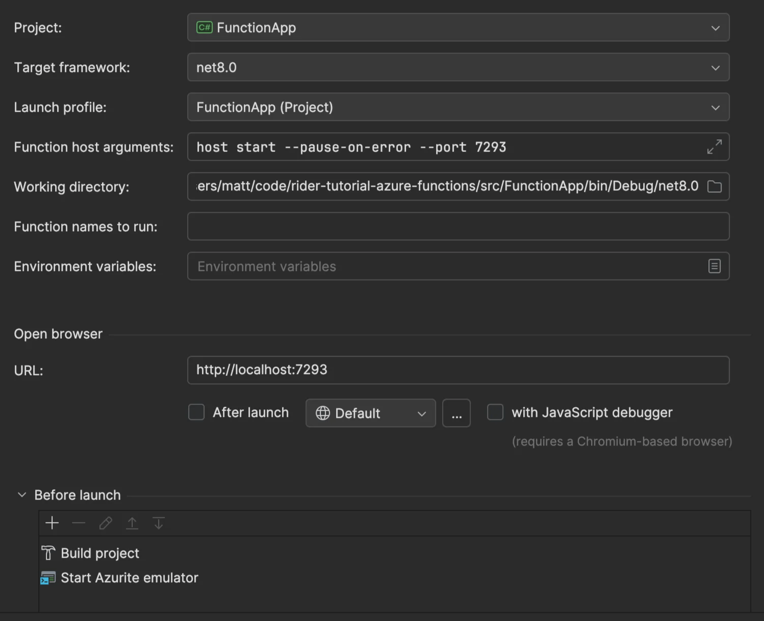 Running And Debugging Azure Functions Jetbrains Guide 7147