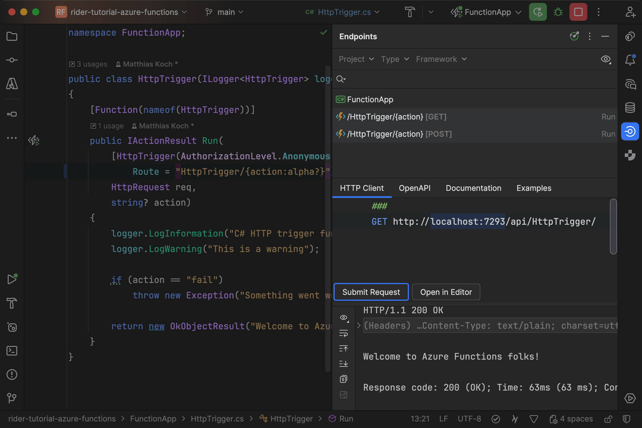 Running and Debugging Azure Functions - JetBrains Guide