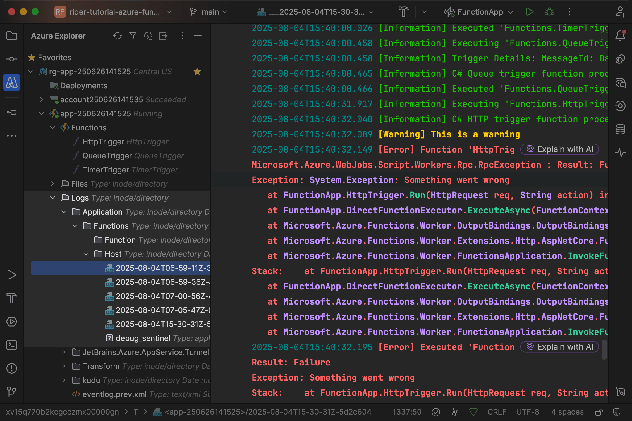 Troubleshooting Azure Functions in Production - JetBrains Guide