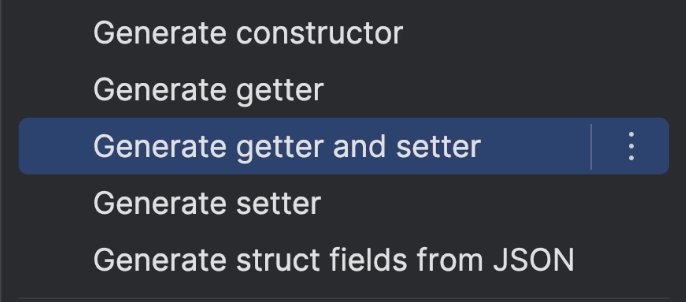 Create Getters And Setters For Struct Fields Jetbrains Guide