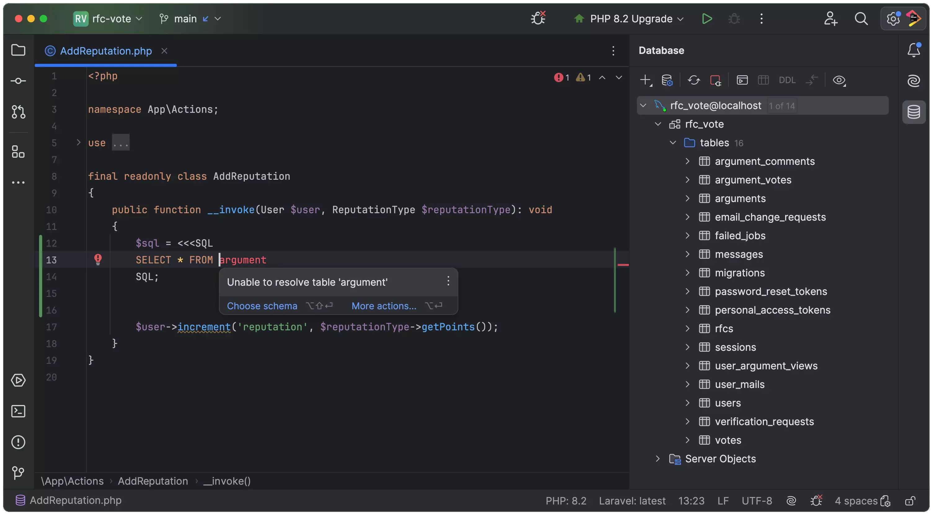 PHP Database – PhpStorm IDE