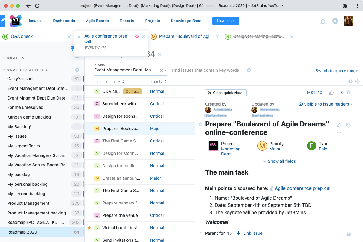 Issue Tracking - Features | YouTrack