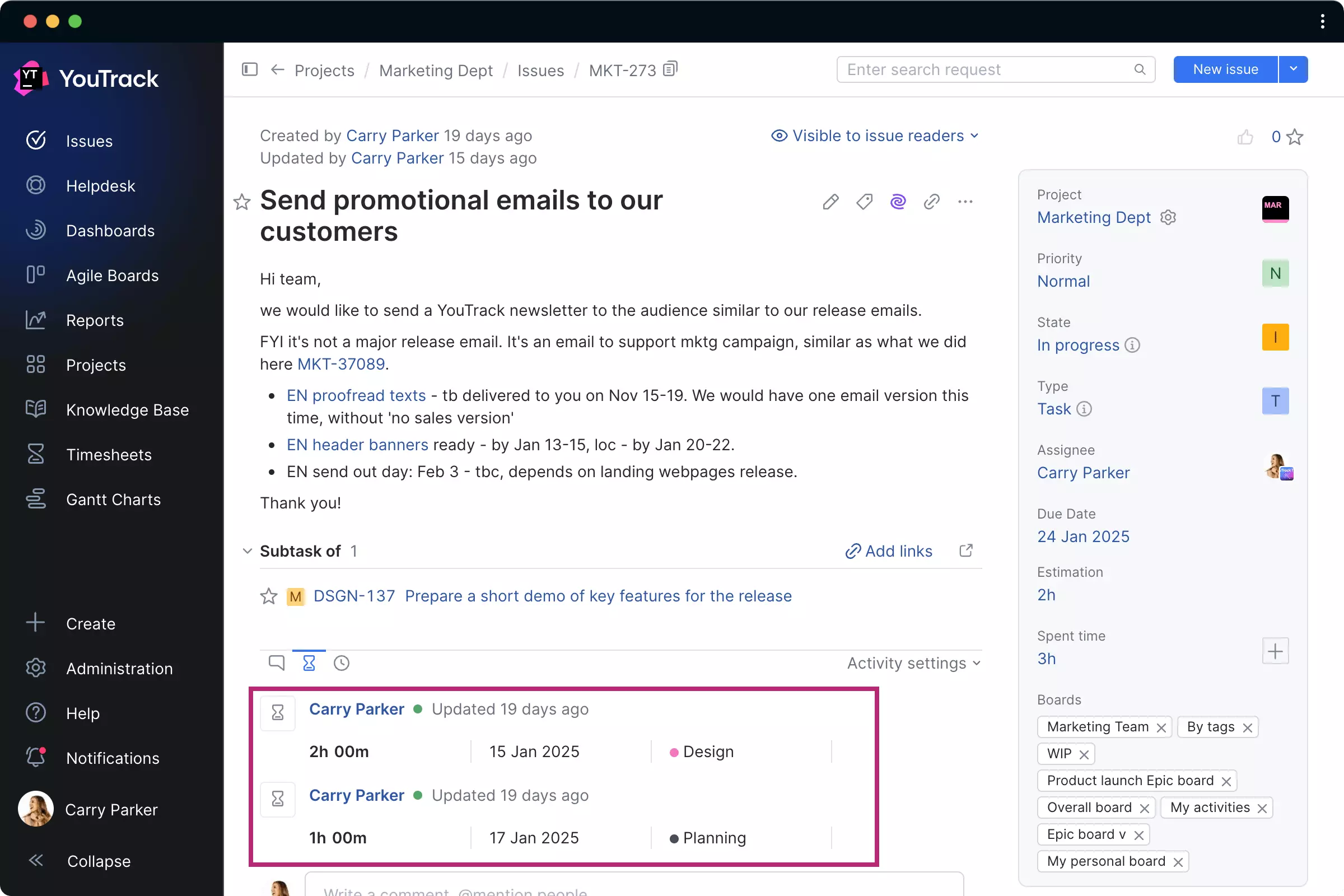 Task Management - Features | YouTrack